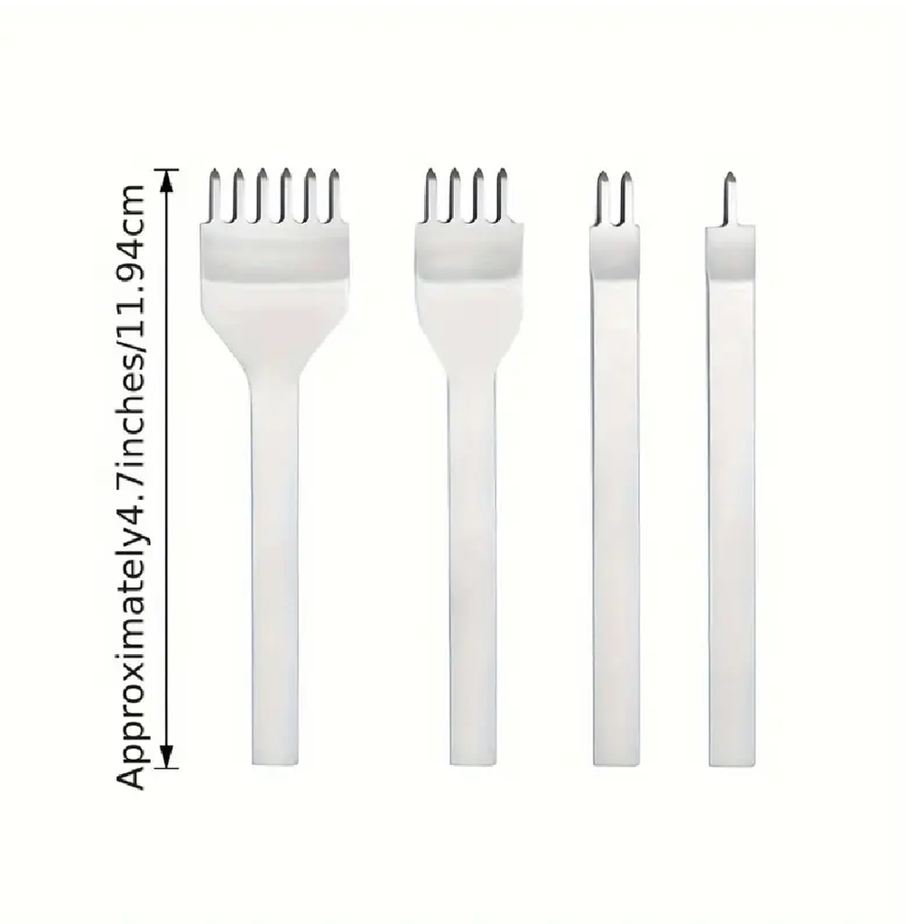 4pcs Reinforced Quality Stainless Steel 1/2/4/6 Hole Fork Platoon Punc
