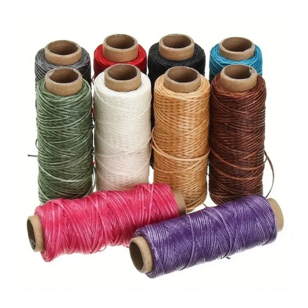 50m/roll 150D 0.8mm Waxed Thread Cotton Cord，Hand Stitching Thread For